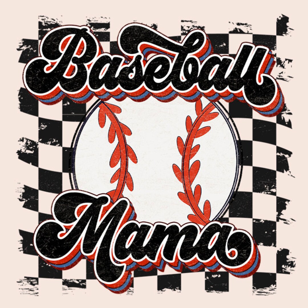 Checkered Baseball Mama Png, Retro Baseball Mama Png, Vintage Baseball ...