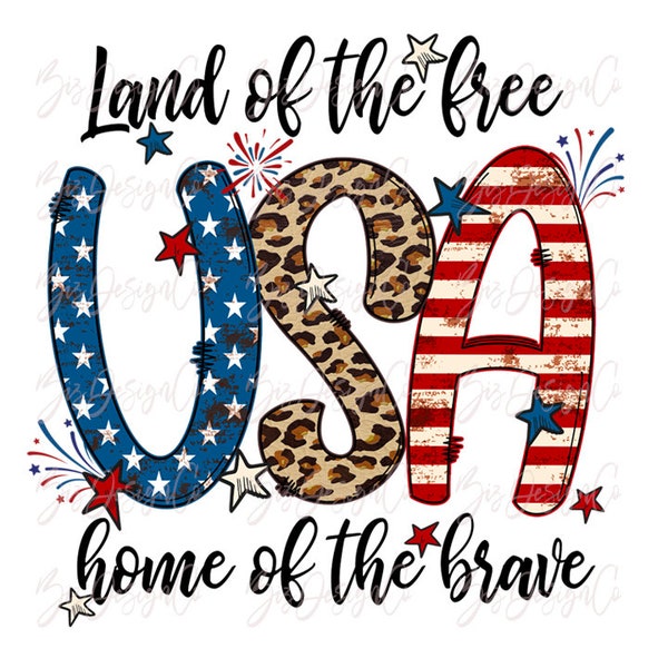 Land of the Free Because of the Brave Clipart - Etsy