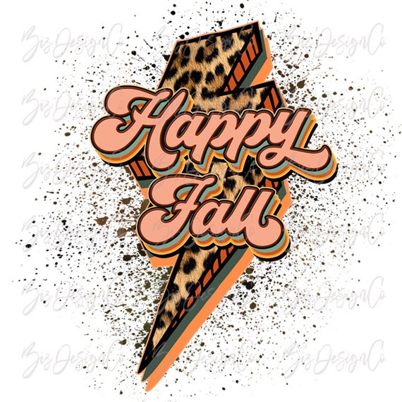 Happy Fall Png Retro Fall Sublimation Designs Downloads - Etsy