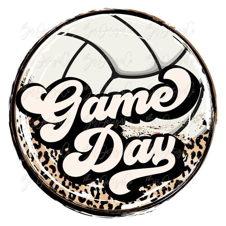 Retro Volleyball Game Day is the Best Day Png Leopard - Etsy