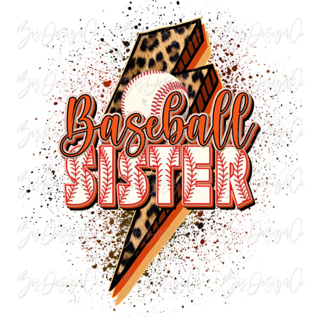 Orange Baseball Sister Png, Cheetah Leopard Baseball Sublimation ...