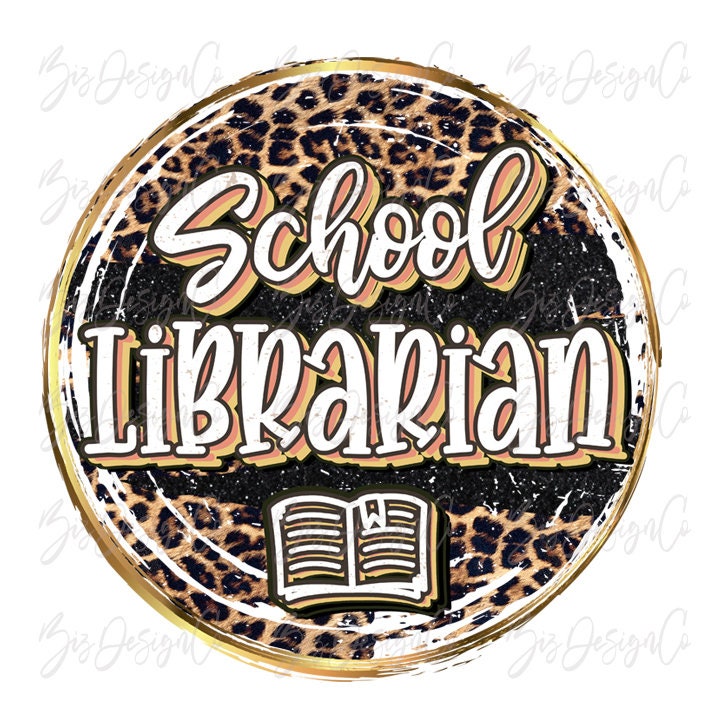 Leopard School Librarian Sublimation Designs Downloads Retro - Etsy
