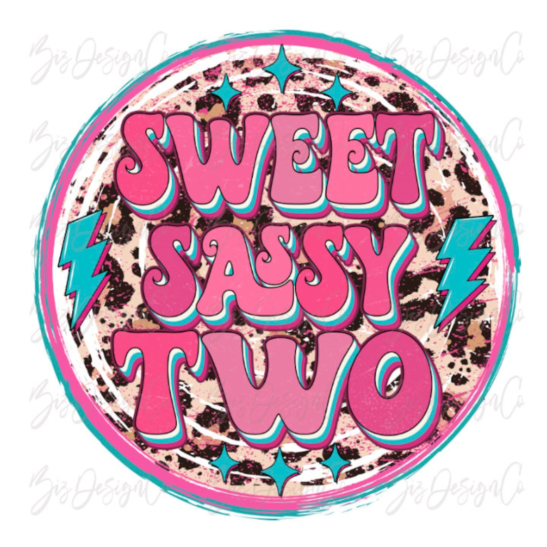 Sweet Sassy Two PNG, Retro Birthday Girl Png for Sublimation, Pink Girl ...