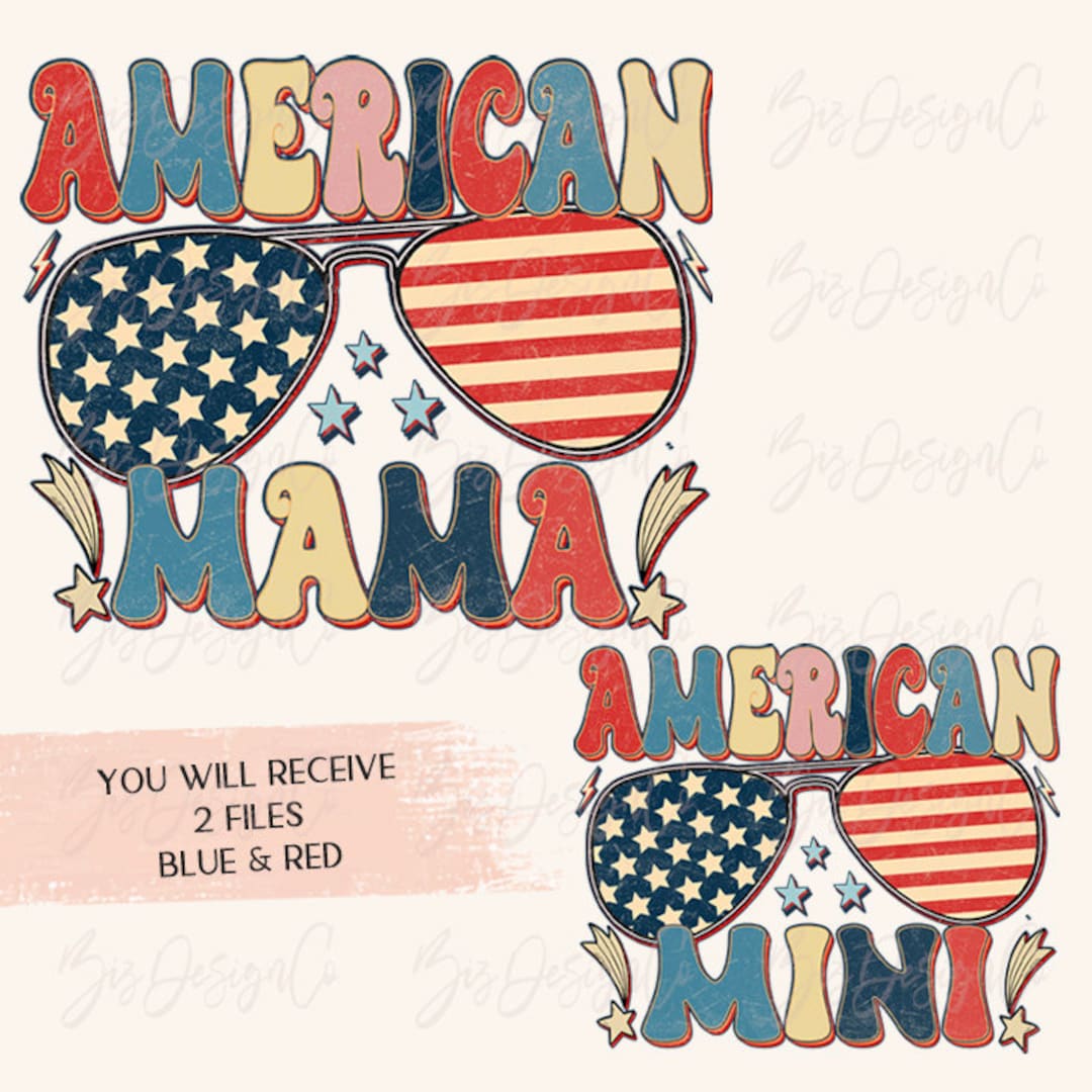 American Mama Mini Png, Retro American Mama Sublimation Designs ...