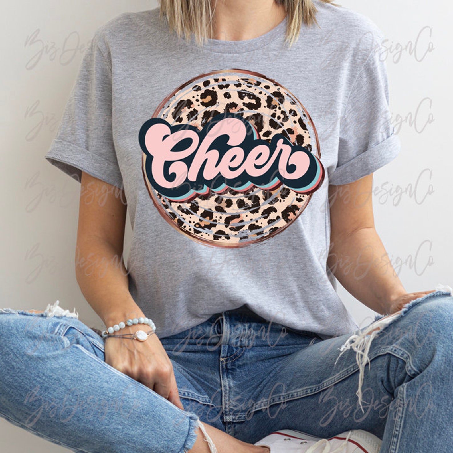 Leopard Cheer Png RETRO Sports Sublimation Designs Downloads | Etsy