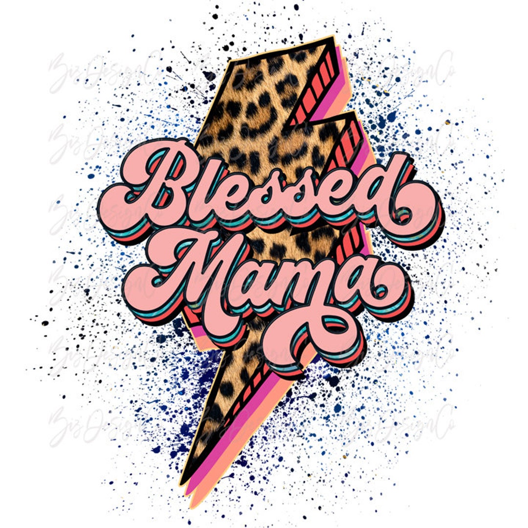 Blessed Mama Sublimation Designs Downloads Retro Pink Leopard - Etsy
