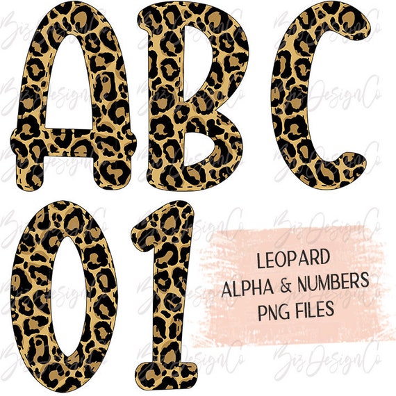 Leopard Letters Png Leopard Alphabet Png Sublimation Designs - Etsy