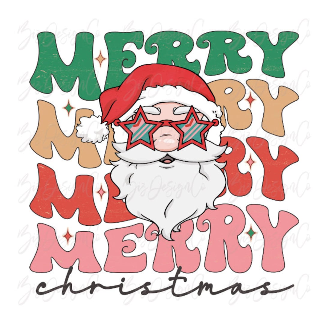 Merry Christmas Png, Groovy Christmas Sublimation Designs Downloads ...