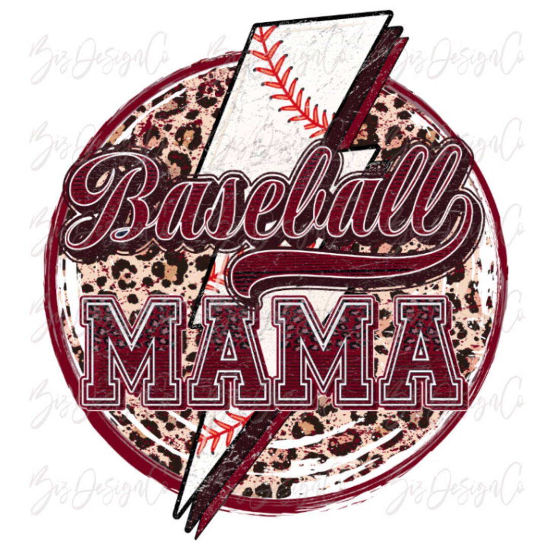 Maroon Baseball Mama Png, Cheetah Leopard Baseball Sublimation Designs ...