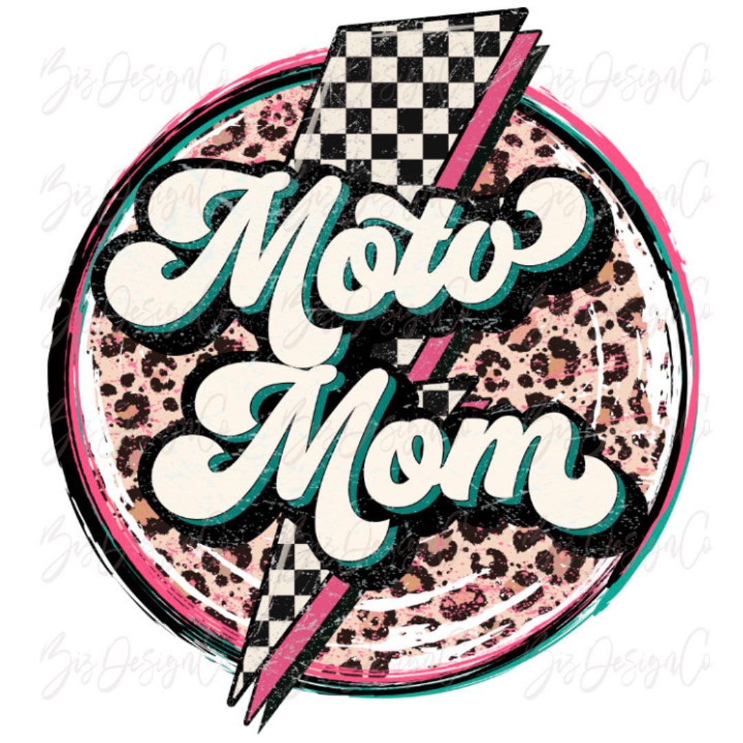 Moto Mom Png, Retro Leopard Racing Sublimation Designs Downloads, Team ...