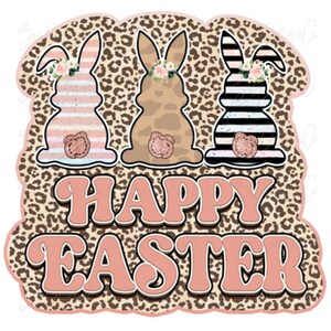 Happy Easter Bunny Png, Leopard Happy Easter Sublimation Designs ...