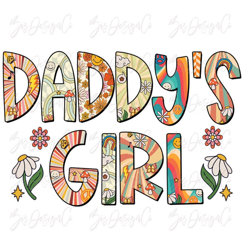 Daddy's Girl Sublimation Retro Little Girl Sublimation - Etsy