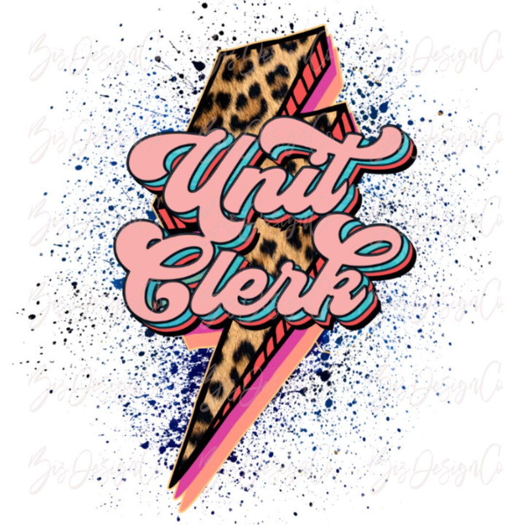 Unit Clerk Png, Leopard Clerk Sublimation Designs Downloads, Retro ...