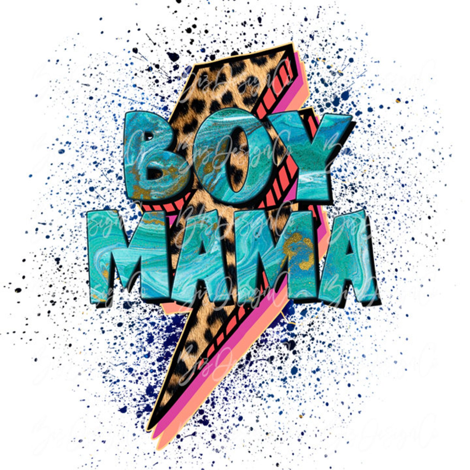 Boy Mama Png Mama Sublimation Designs Downloads Leopard Blue - Etsy