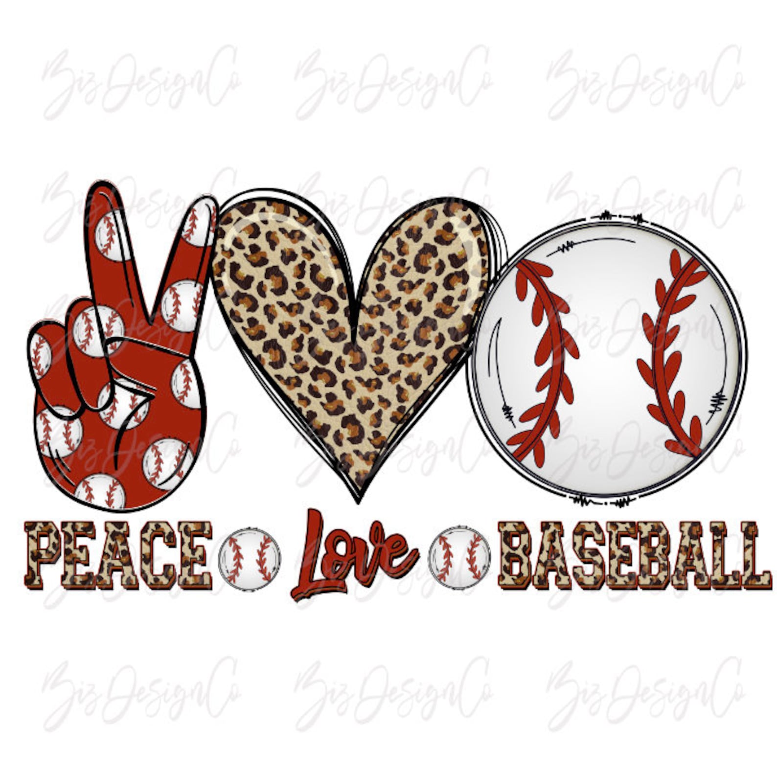 Peace Love Baseball Png Leopard Love Baseball Sublimation - Etsy