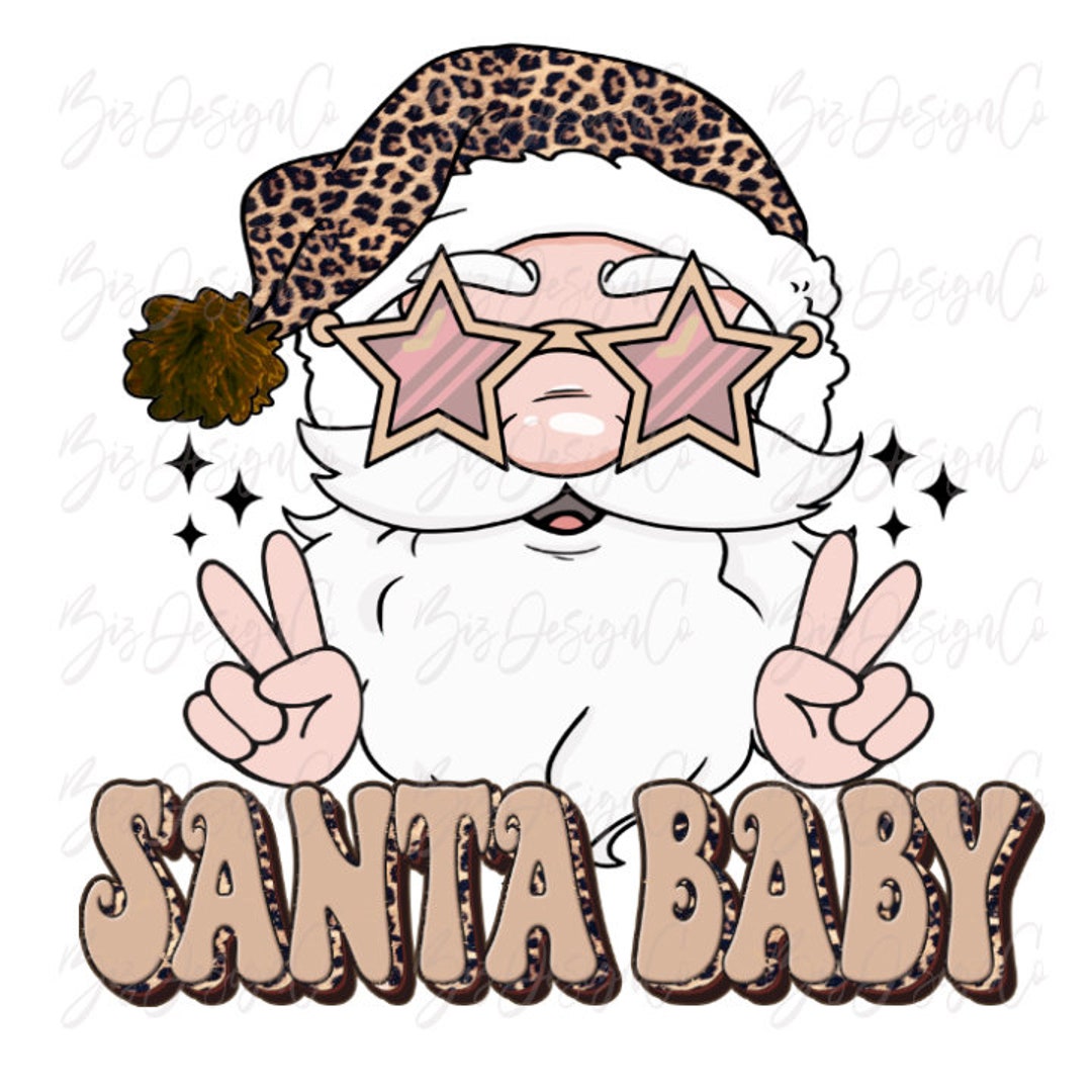 Leopard Santa Baby Png, Groovy Christmas Sublimation Designs Downloads ...