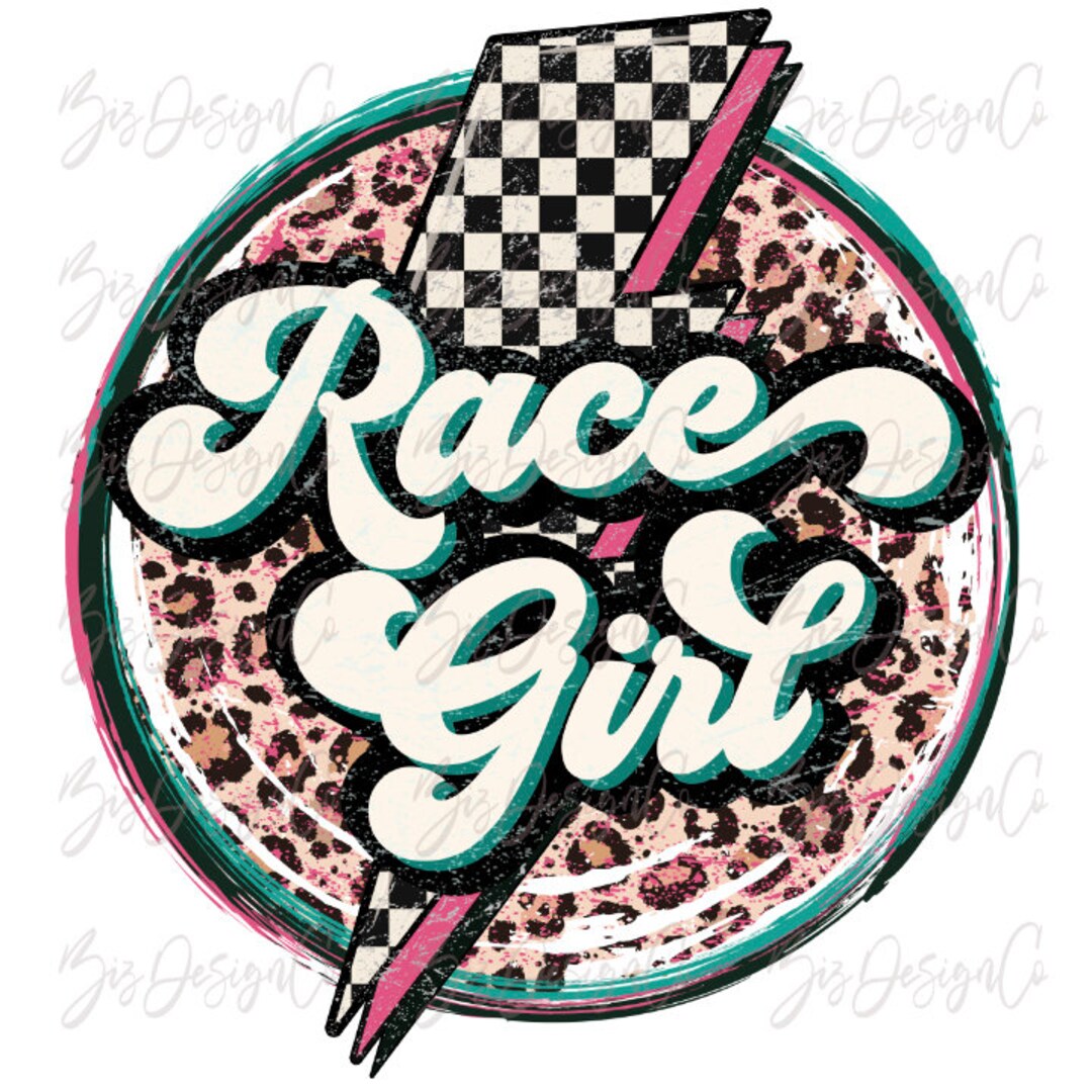 Race Girl Png, Retro Leopard Racing Sublimation Designs Downloads, Team ...