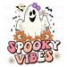 Spooky Vibes Ghost Png Groovy Halloween Sublimation Designs - Etsy
