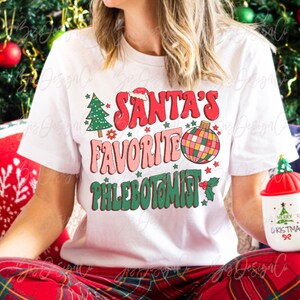 Santa's Favorite Phlebotomist Png, Retro Groovy Christmas Sublimation ...