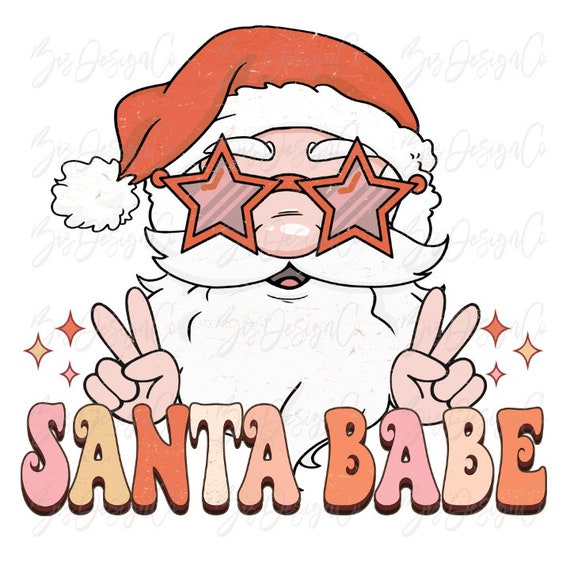 Retro Santa Babe Png Groovy Christmas Sublimation Designs - Etsy