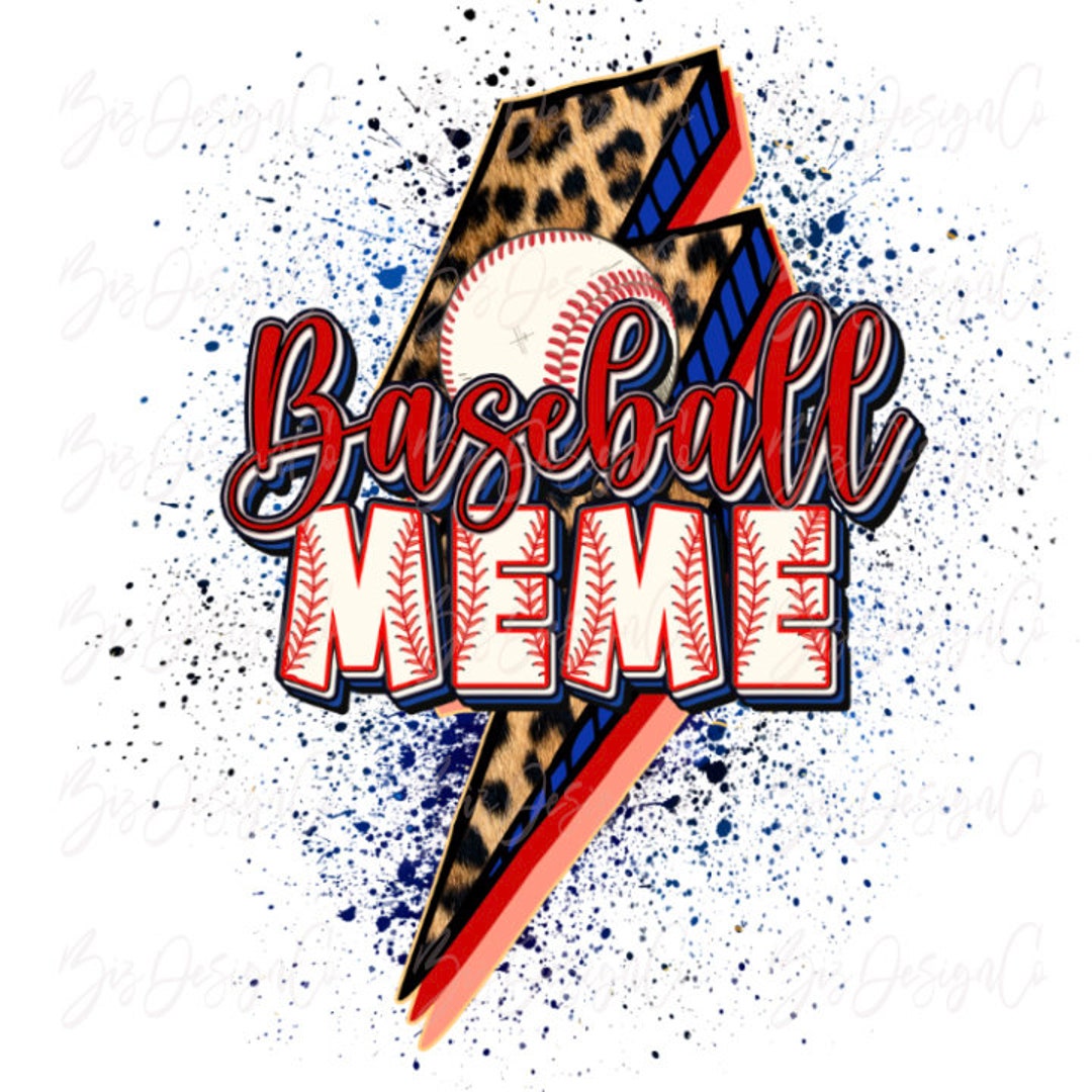 Baseball MEME Png, Cheetah Leopard Baseball Sublimation Designs ...