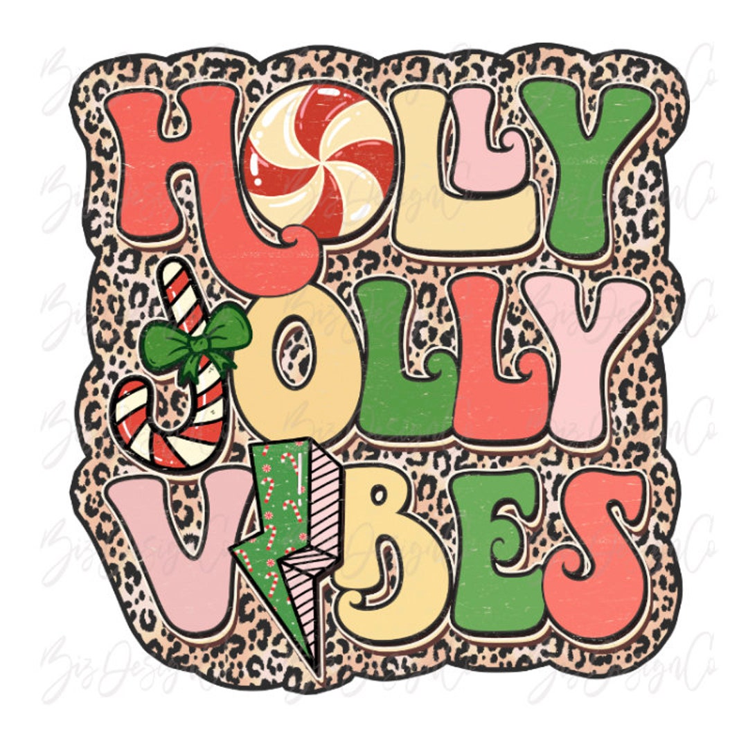 Leopard Holly Jolly Vibes Png Groovy Christmas Sublimation - Etsy