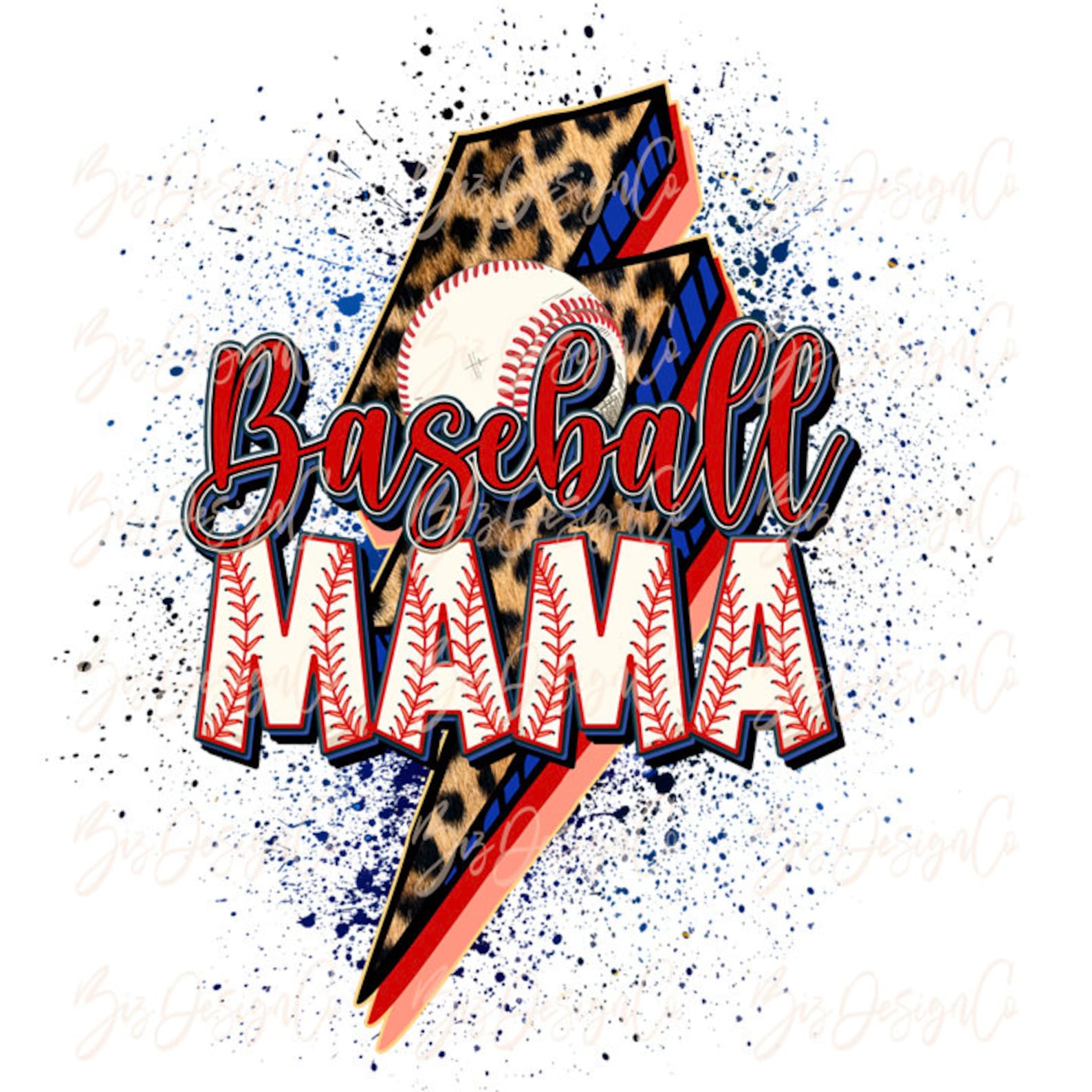 Baseball MAMA Png, Cheetah Leopard Baseball Sublimation Designs ...