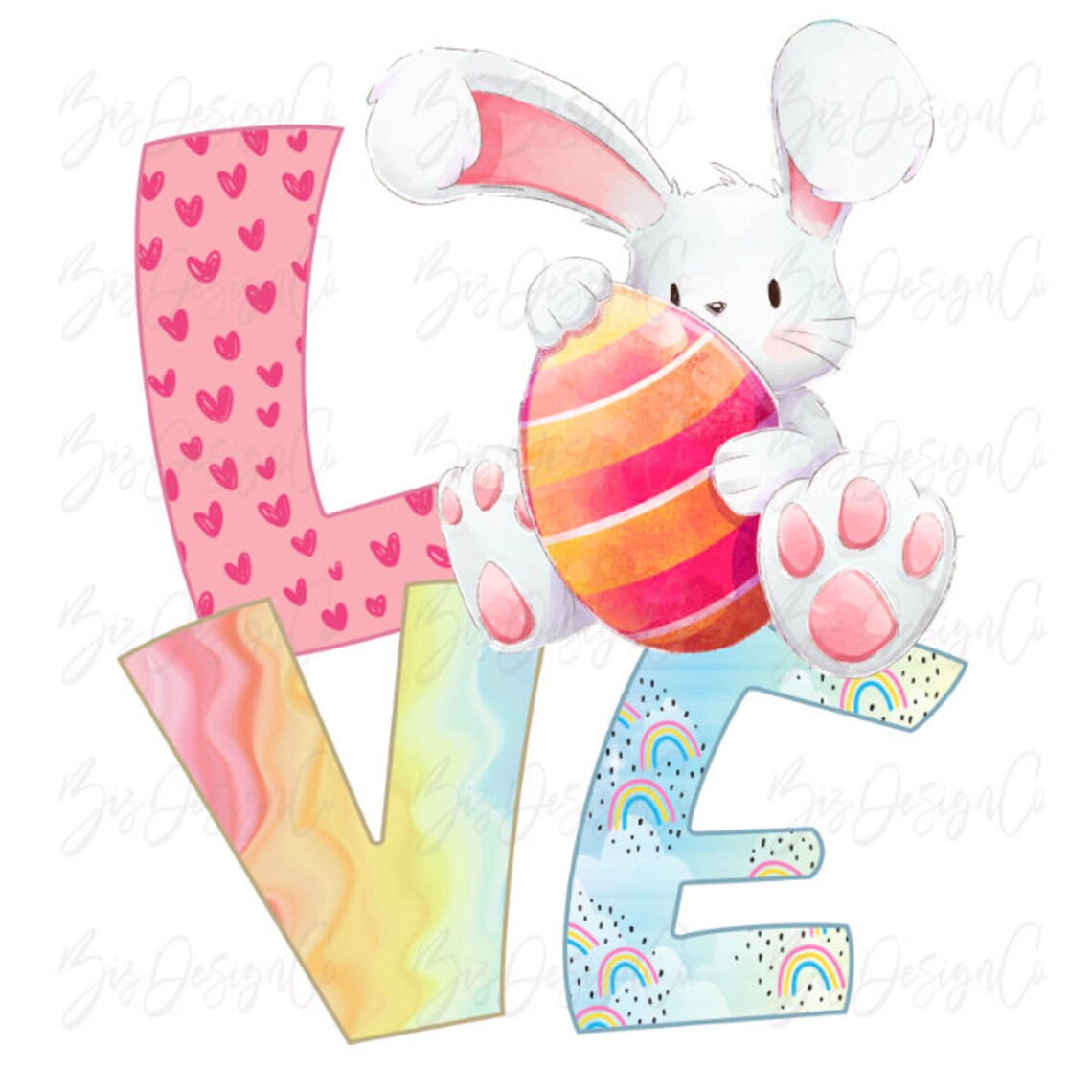Easter Love Png Easter Bunny Png Clipart File Easter - Etsy