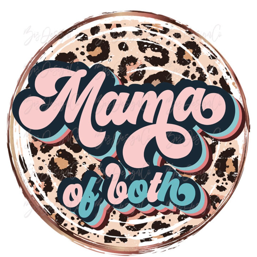 Retro Mama of Both Png, Mom of Both Sublimation Download, Pink Blue ...