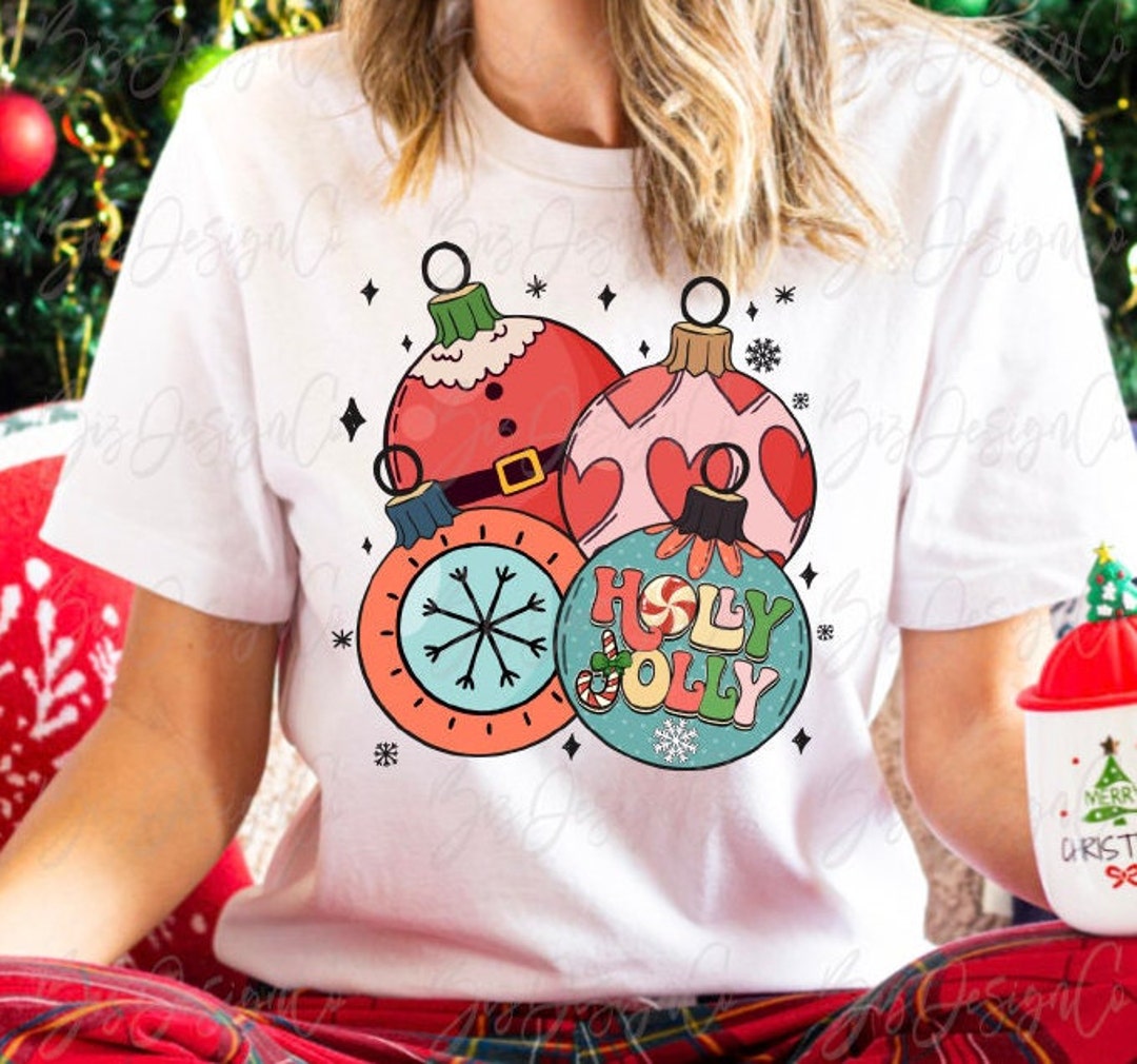 Christmas Ornaments Png Holly Jolly Png Groovy Christmas - Etsy