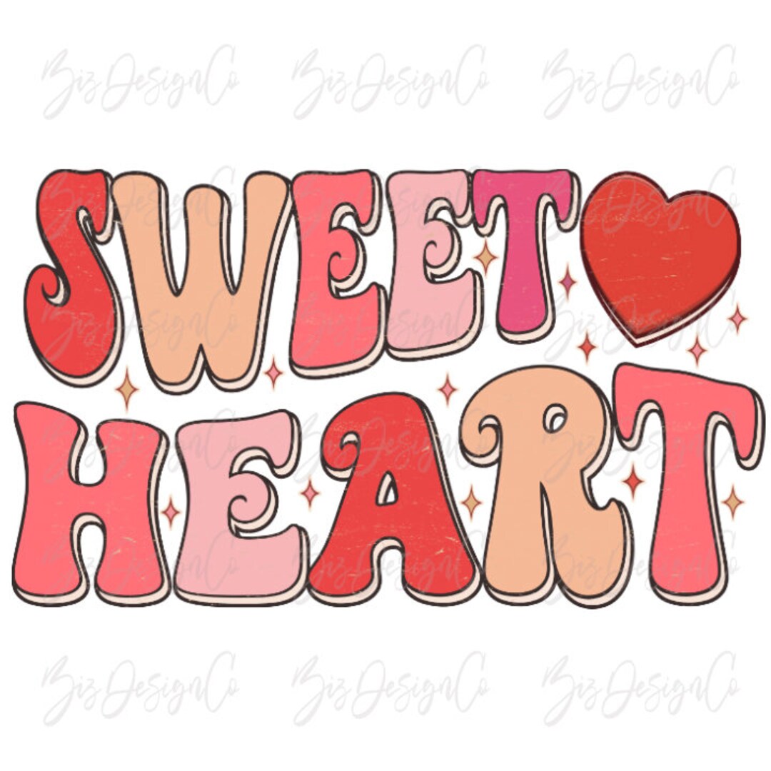 Sweetheart Png, Groovy Valentine Sublimation Designs Downloads, Red ...