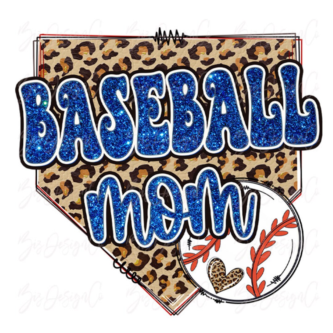 Blue Baseball Mom Png, Cheetah Leopard Baseball Sublimation Designs ...