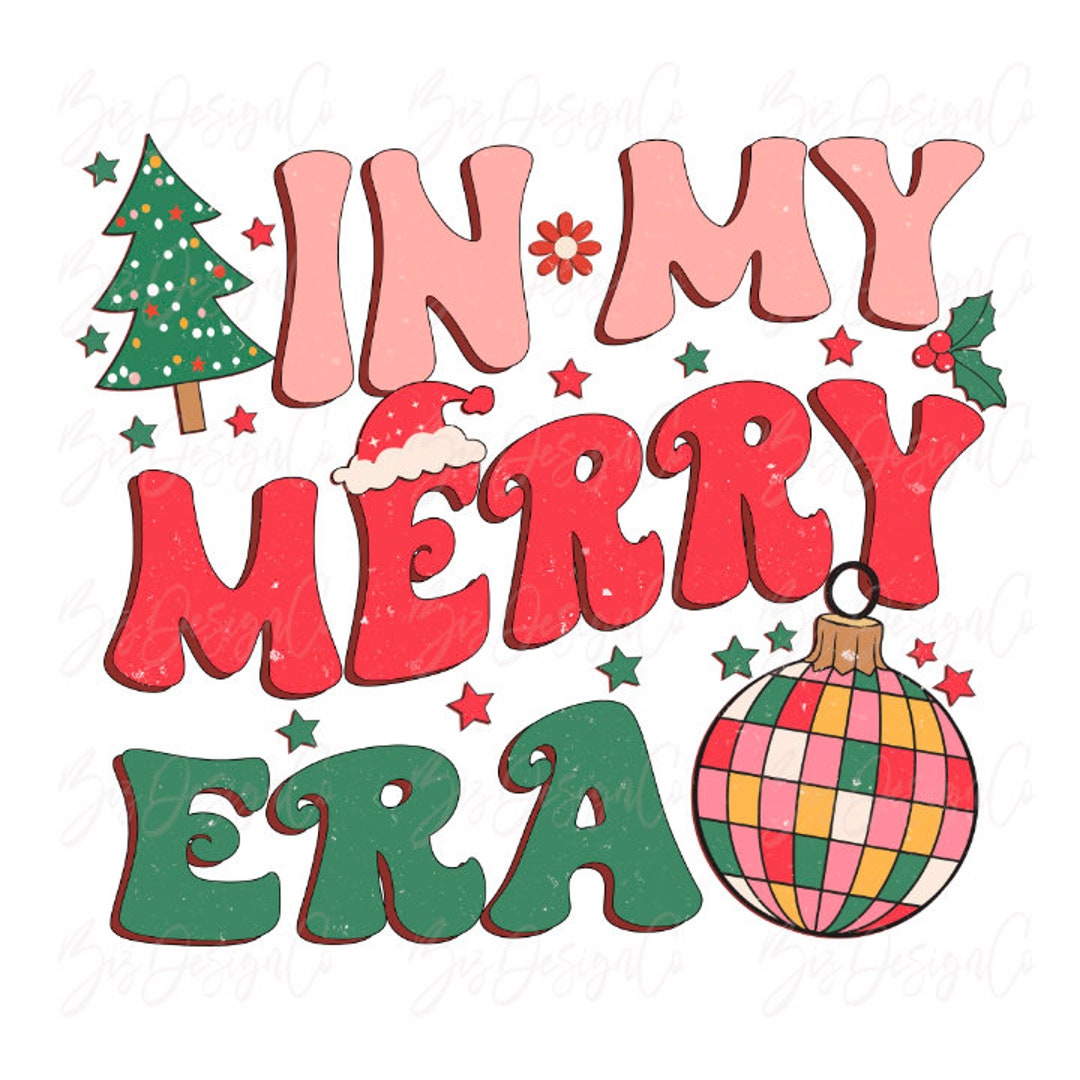 In My Merry Era Png, Groovy Christmas Sublimation Designs Downloads, Vintage Christmas Season ...