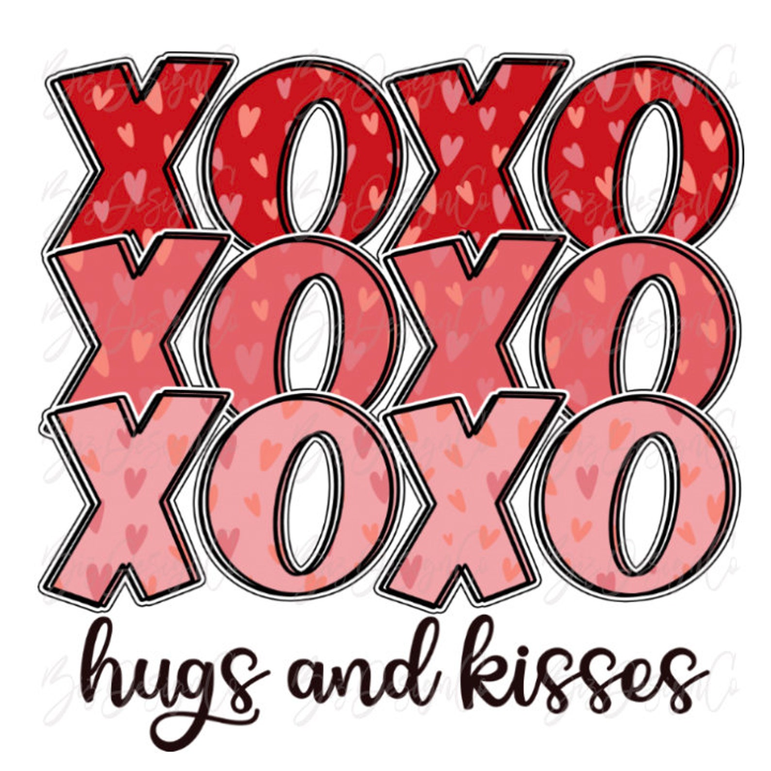 Xoxo Valentine Png Cute Pink Xoxo Png File for Sublimation - Etsy