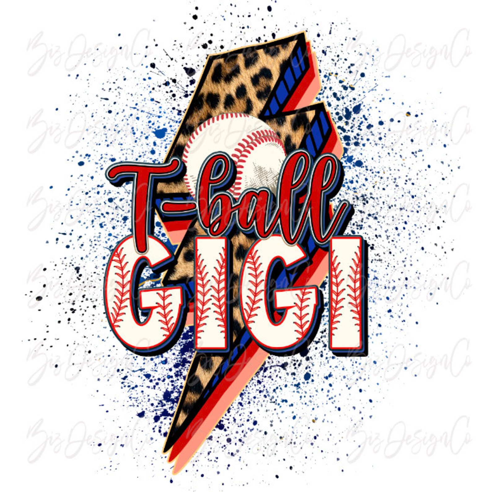 T-ball GIGI Png Retro Cheetah Leopard T Ball Tee Ball - Etsy