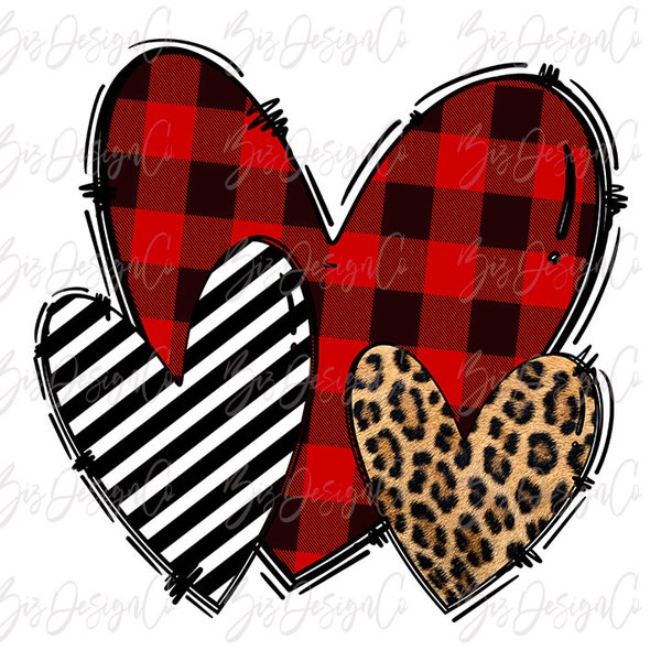 Heart Trio Png - Etsy
