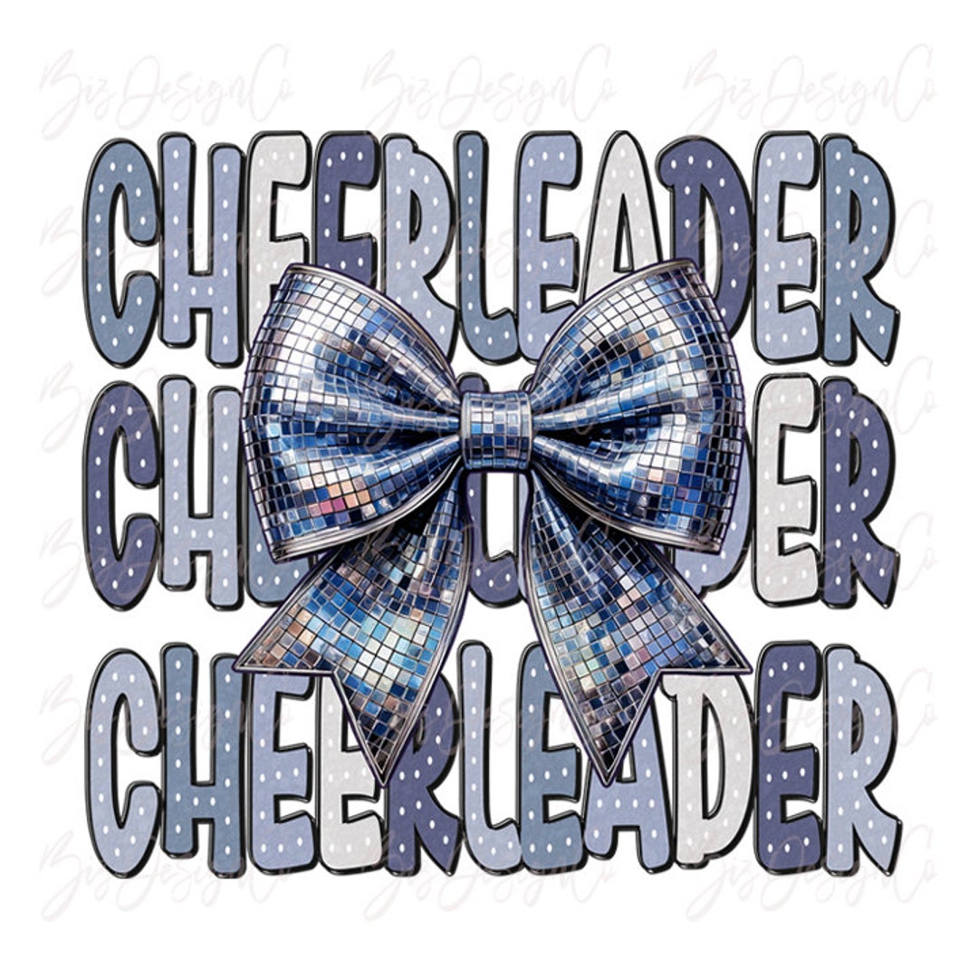 Silver Cheerleader Bow Png, Cheer Coquette Bow Png, Cheer Sublimation ...