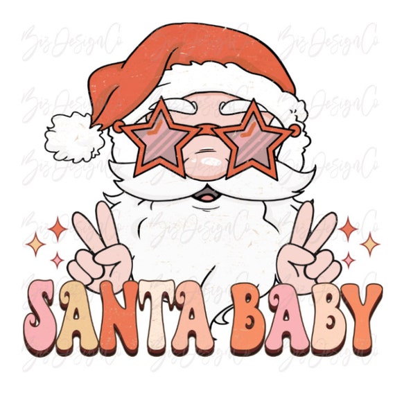 Retro Santa Baby Png Groovy Christmas Sublimation Designs - Etsy