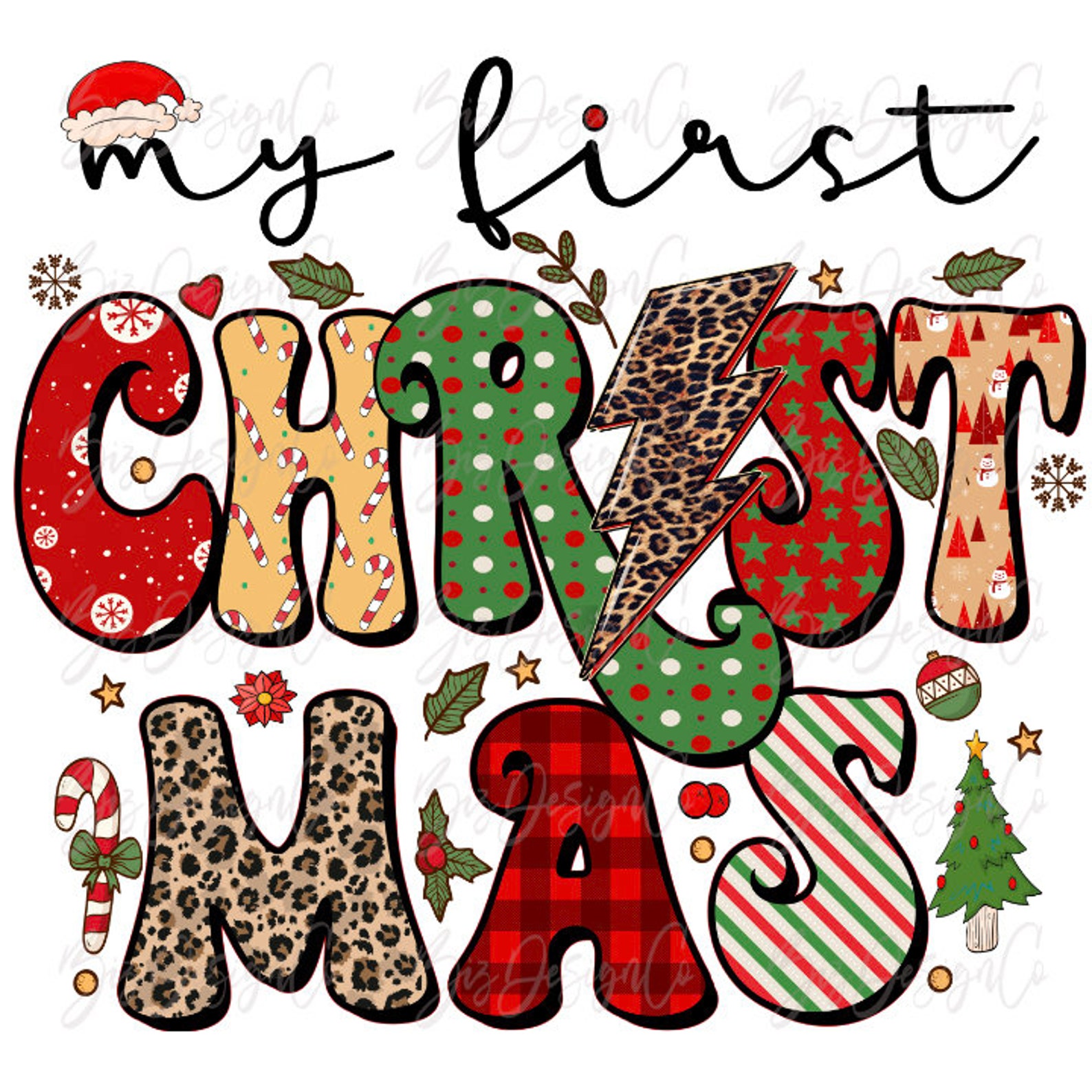 My First Christmas Png Retro Christmas Sublimation Designs - Etsy