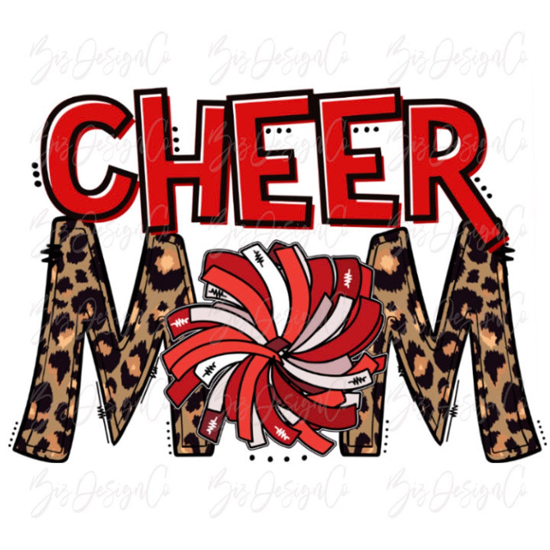 Leopard Cheer Mom Png, RETRO Sports Sublimation Designs Downloads ...
