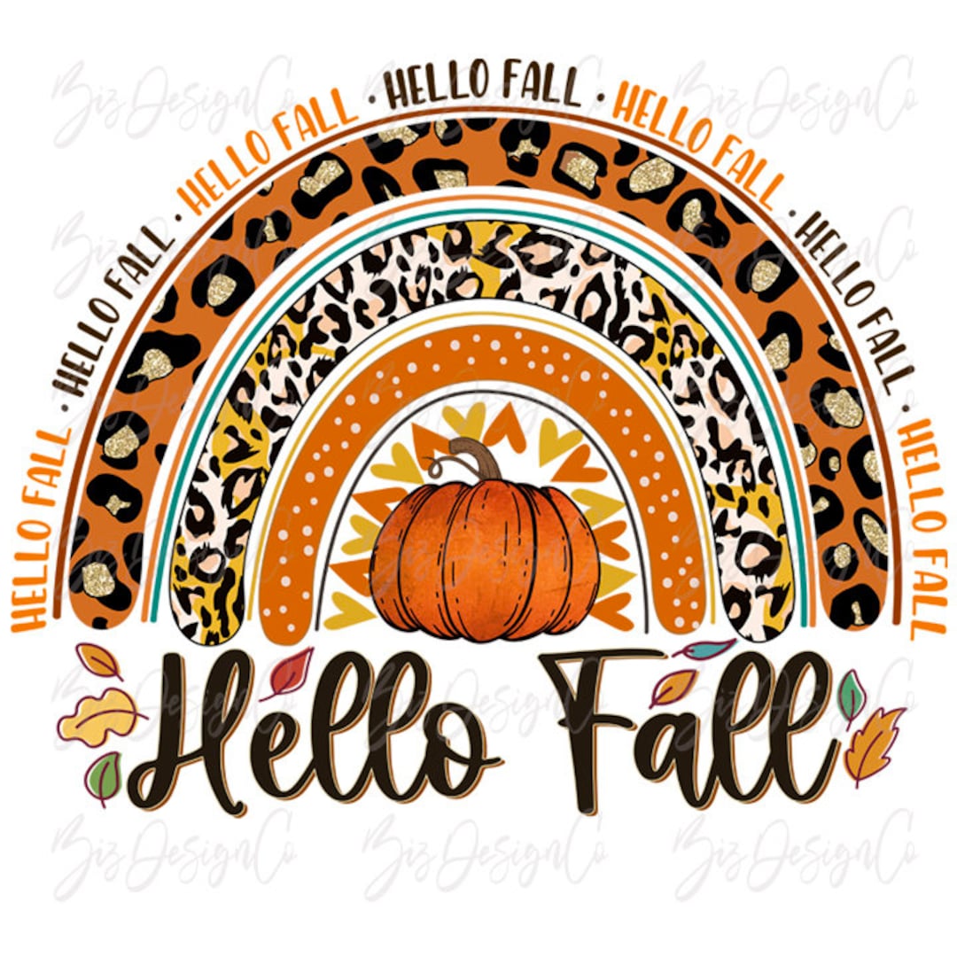 Hello Fall Png, Leopard Fall Sublimation Designs Downloads, Fall ...