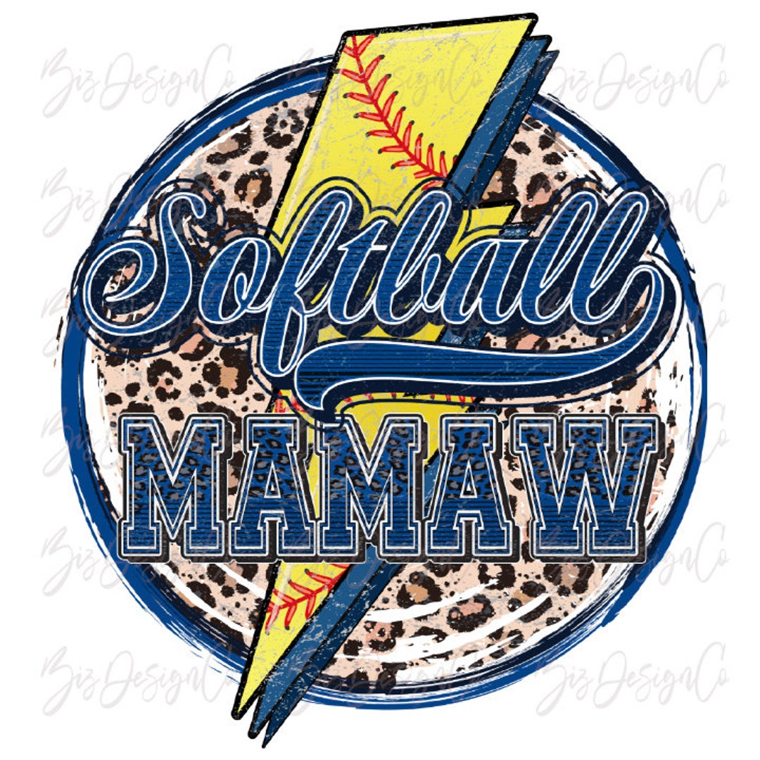 Blue Softball Mamaw Png Cheetah Leopard Softball Sublimation - Etsy