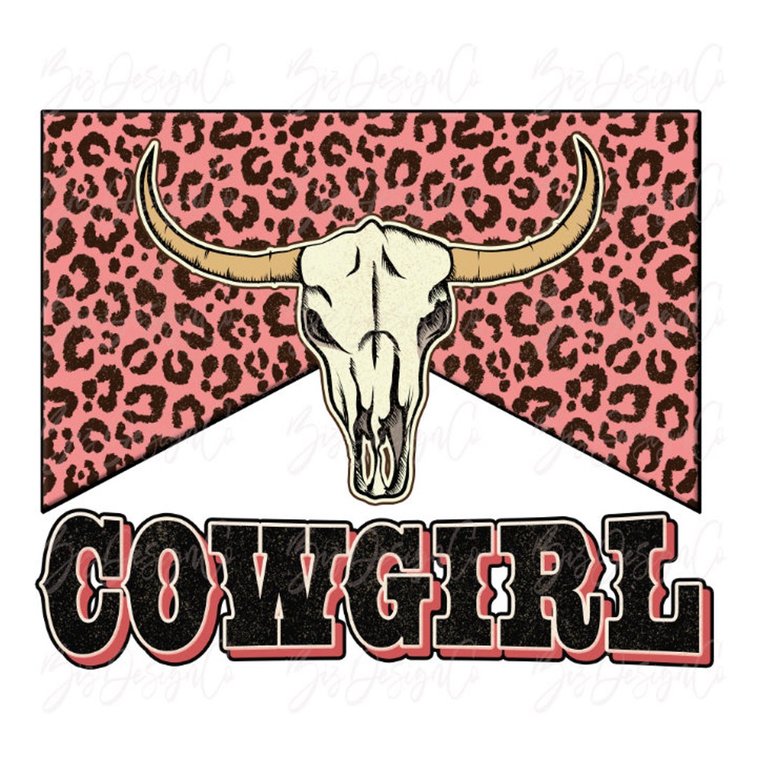 Retro Cow Girl Png, Pink Leopard Cow Girl Png, Western Country ...