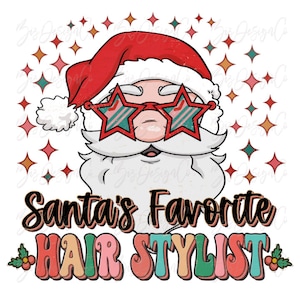 Santa's Favorite Hair Stylist Png, Hair Boss = Groovy Christmas ...