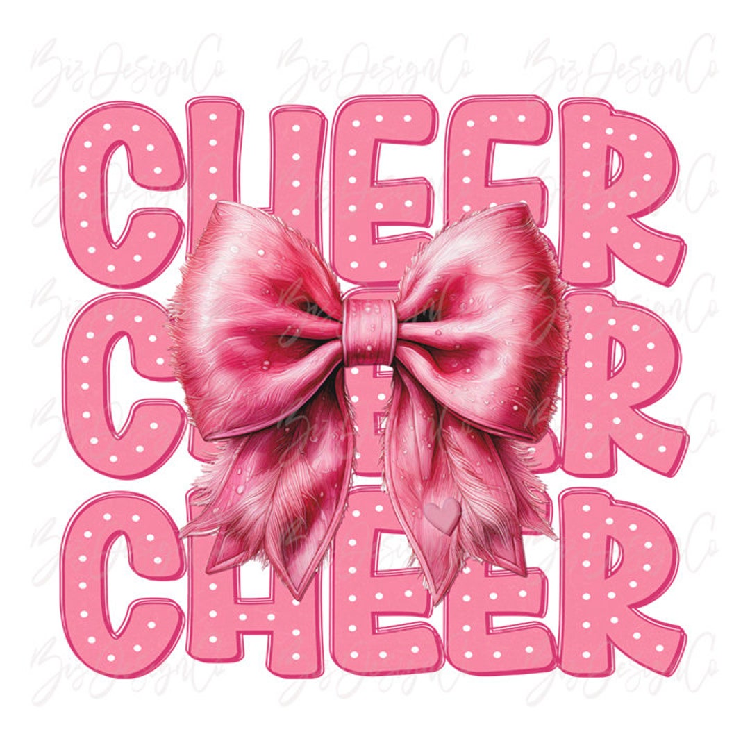 PINK Cheer Bow Png, Cheer Coquette Bow Png, Cheer Sublimation Designs ...