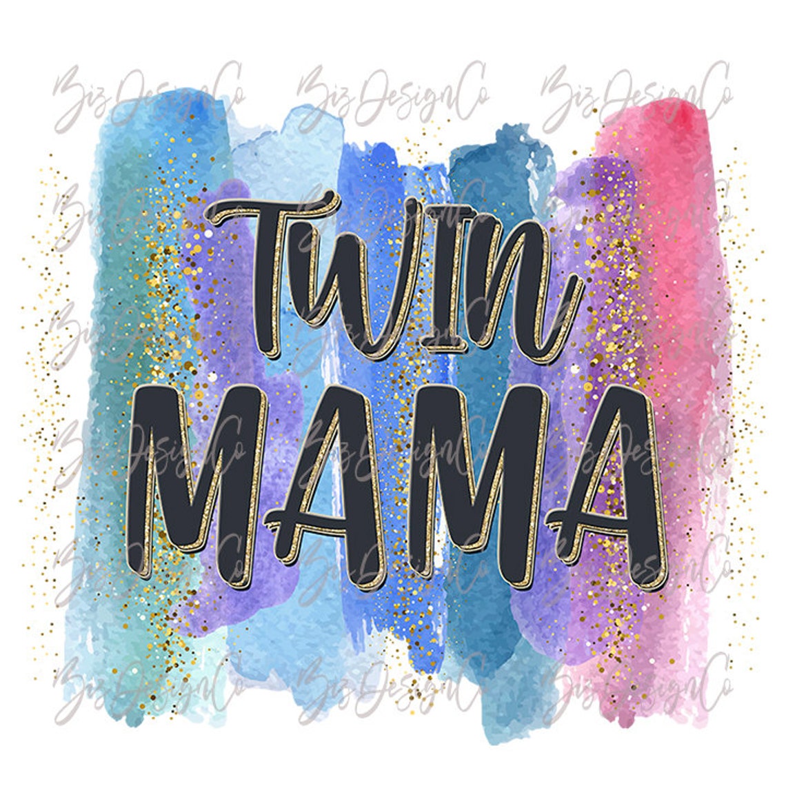 Twin Mama Png Mama of Both Sublimation Download Watercolor - Etsy
