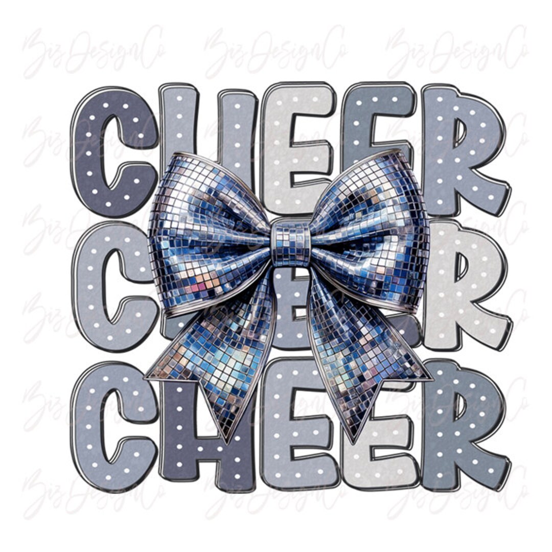 Silver Cheer Bow Png, Cheer Coquette Bow Png, Cheer Sublimation Designs ...