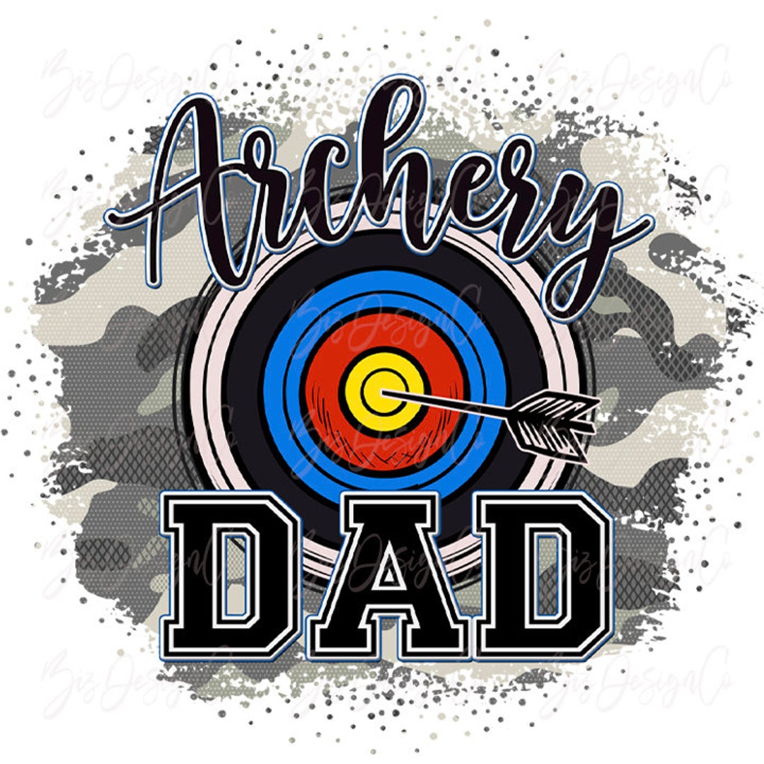 Retro Archery DAD Png File, Handdrawn Camo Archery Sublimation Designs ...