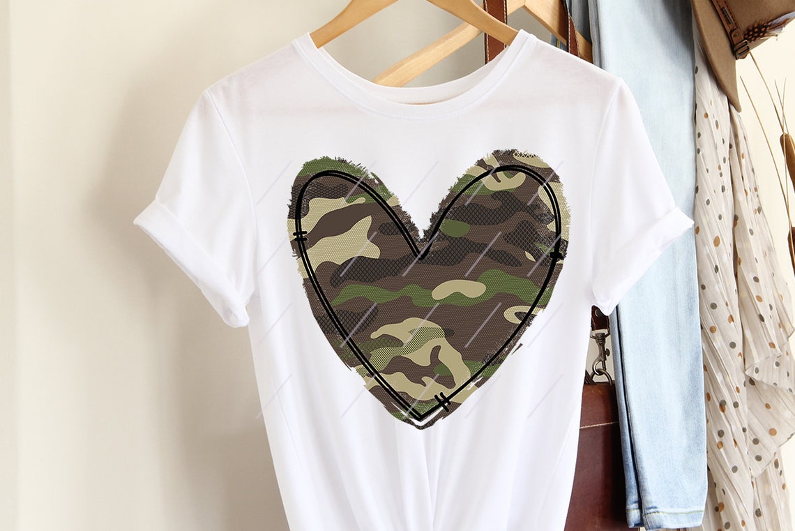 Camo Heart Png Camoflage Hearts Png Files Camo Heart - Etsy