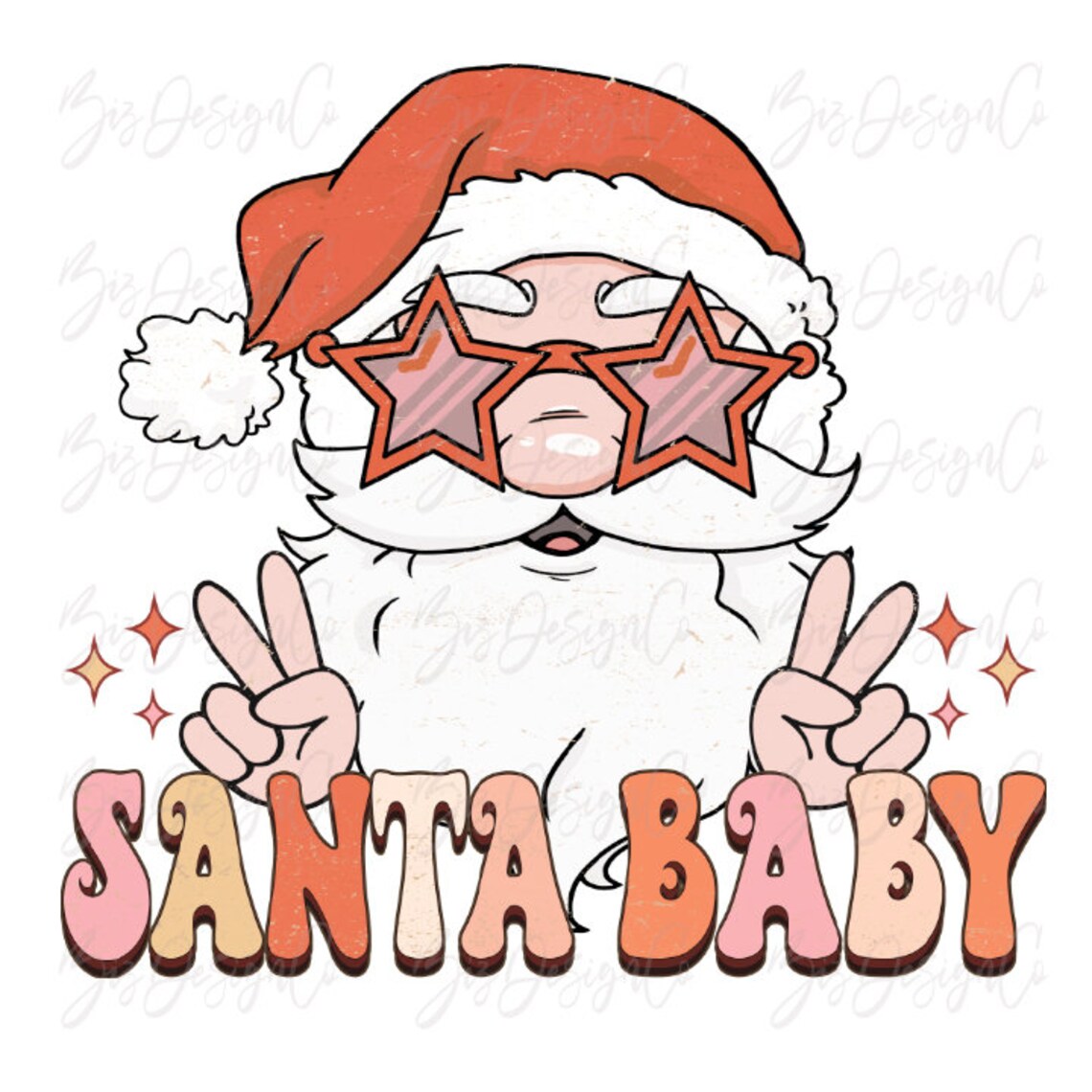 Retro Santa Baby Png Groovy Christmas Sublimation Designs - Etsy